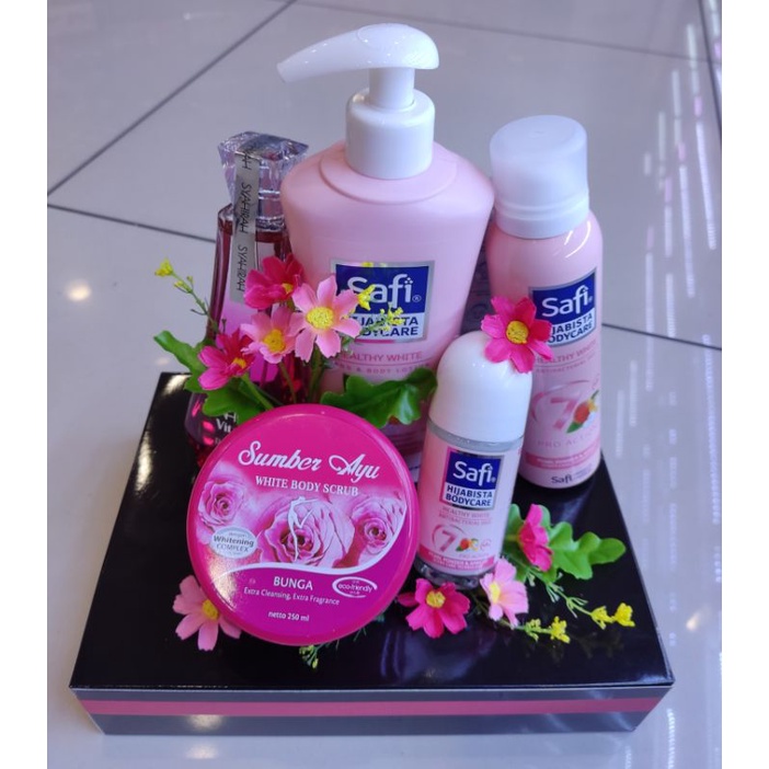 Hamper/ Bodycare Safi/ Perfume Syahirah/ Body Scrub Sumber Ayu | Shopee ...