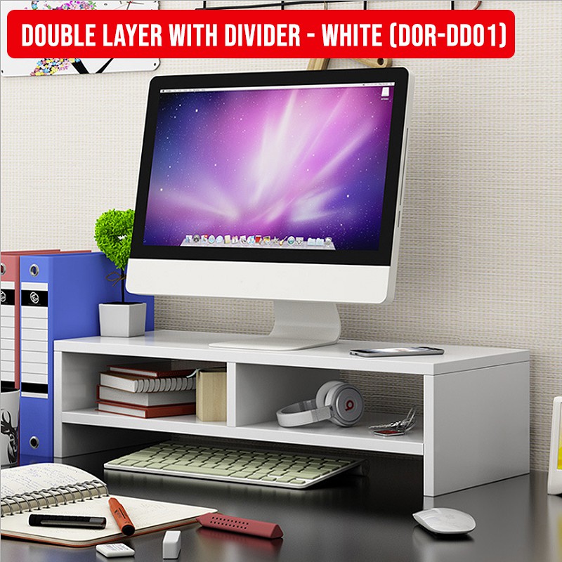 Wood Computer Monitor Stand Riser Desk Organizer for Home Office ...