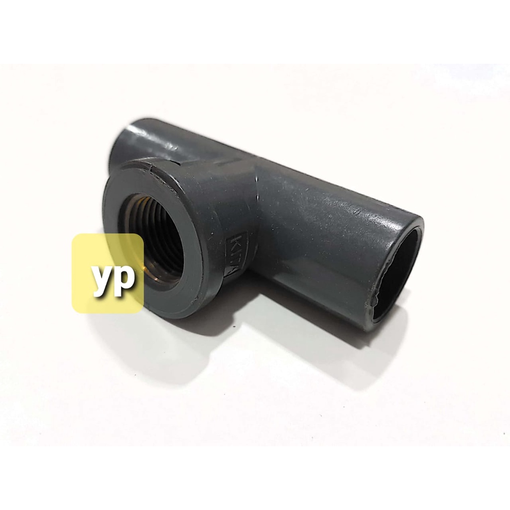 Brass threaded PVC Pipe fittings joint connector PVC PT/Tee 1/2 " /pc ...