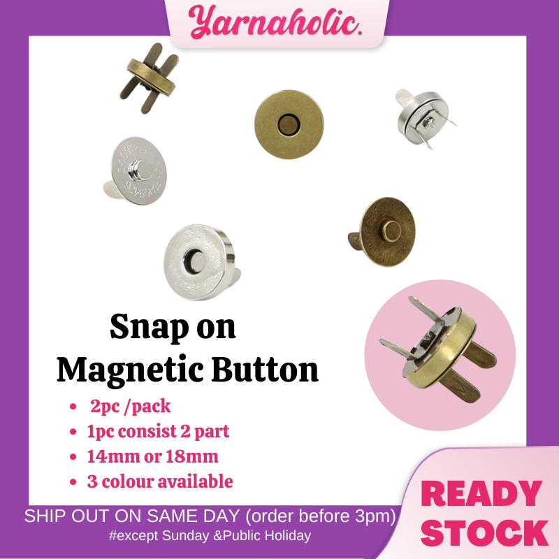 Bag Accessories- Butang Magnet Jenis Snap on 14mm/18mm / Snap on ...