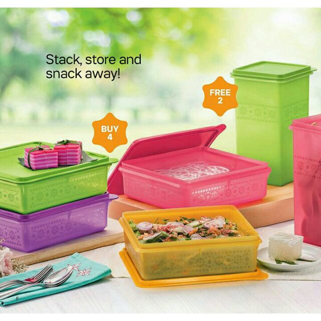Tupperware Mosaic Snack Stor(7pcs) | Shopee Malaysia
