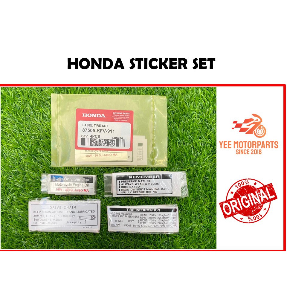 HONDA ORIGINAL STICKER SET/LABLE SET 4PCS | Shopee Malaysia
