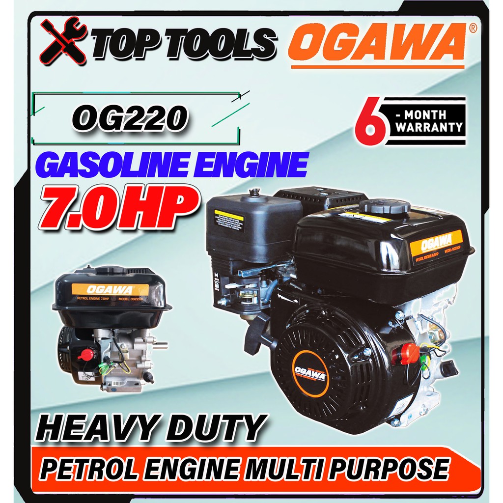 OGAWA Gasoline 7HP Petrol Engine 19mm Key Type / Thread Type 7HP Engine ...