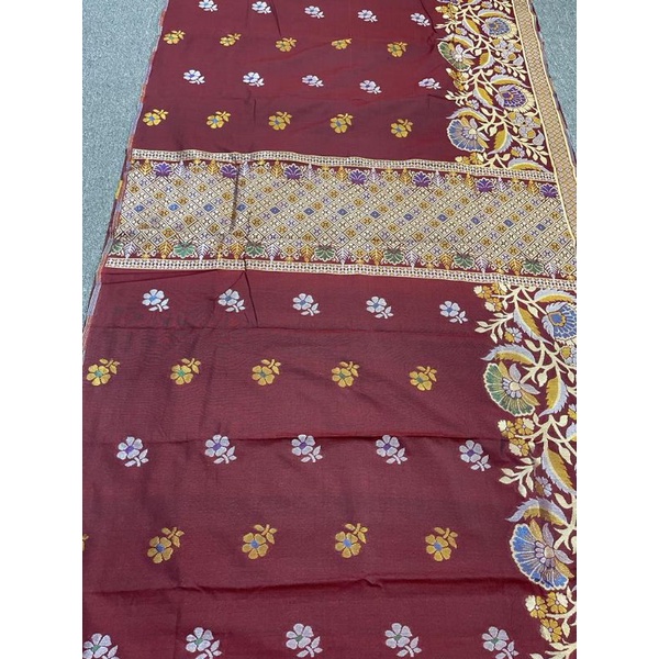 songket bunga raya multi colour exclusive kain quality bagus | Shopee ...