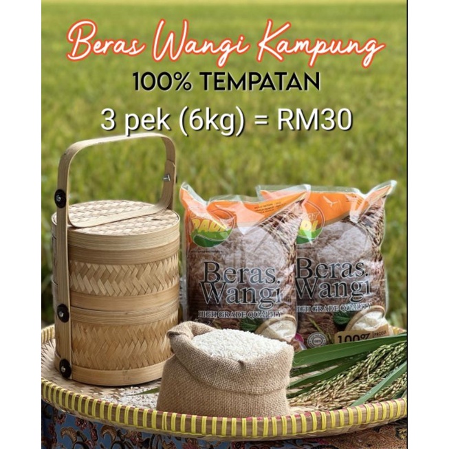 BERAS Wangi KAMPUNG 2KG: Tanam di Selangor Sawah Sendiri Fragrant Rice ...