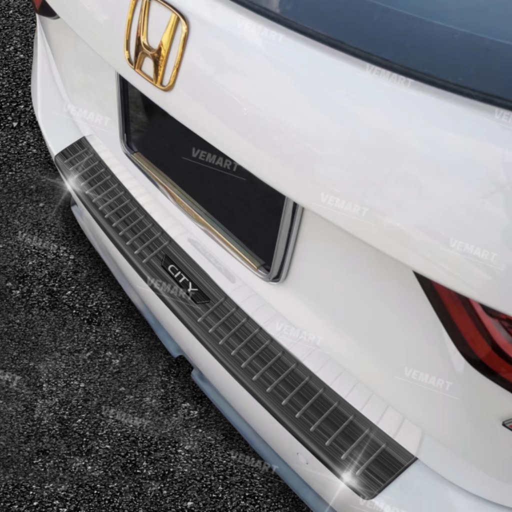 Vemart honda city hatchback rear bumper sill plate stainless steel city ...