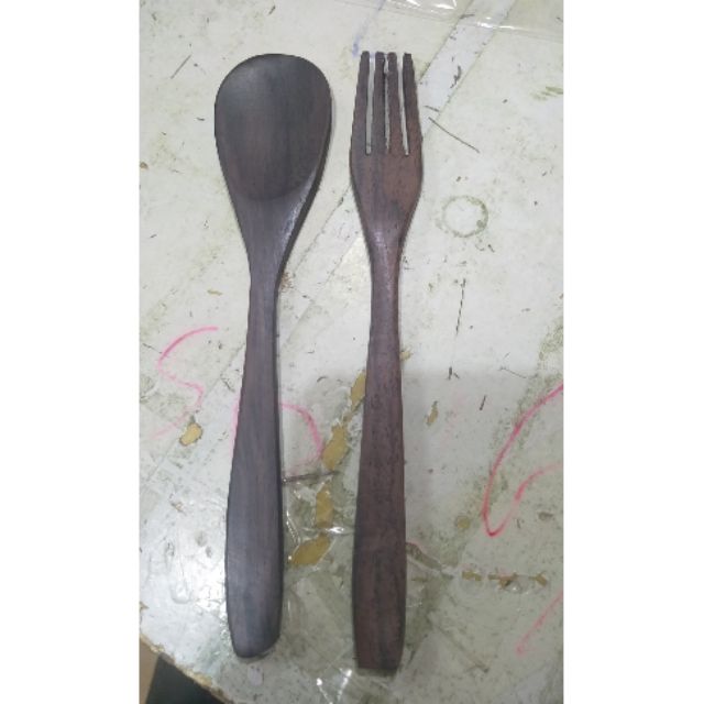 Sudu kayu garfu kayu wood spoon | Shopee Malaysia