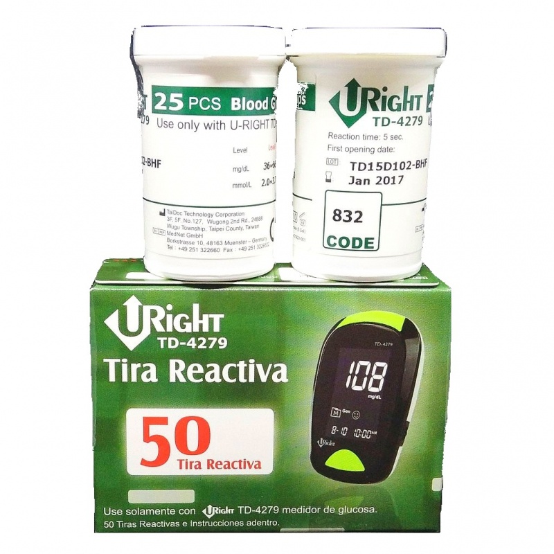 Uright (U-Right) Blood Glucose Test Strips 25's/2x25's | Shopee Malaysia