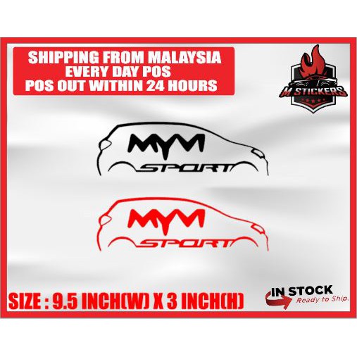[M STICKERS] MYVI SPORT CAR STICKER PERODUA MYVI 3RD GENERATION DVVT ...