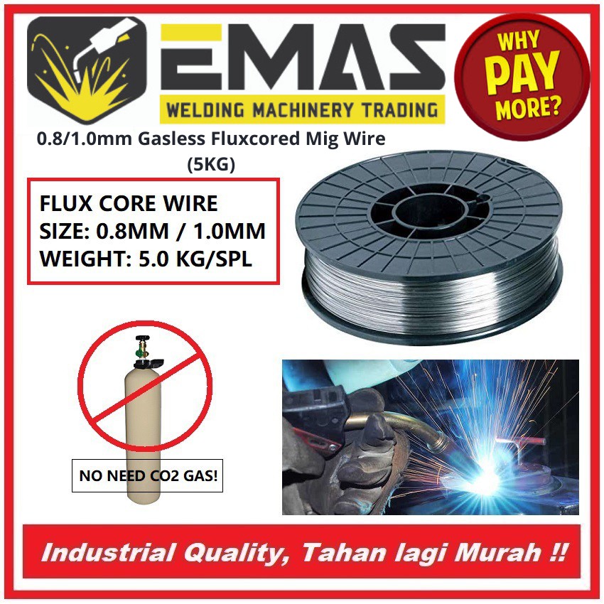 [CLEARANCE] Gasless Mig Wire 5kg ,0.8mm, Open Arc Flux Core Welding Wire | Shopee Malaysia