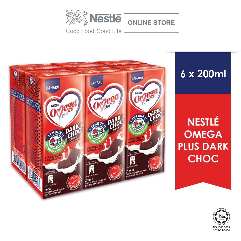 Nestle Omega Plus Dark Choc (200ml x 6 Packs) | Shopee Malaysia