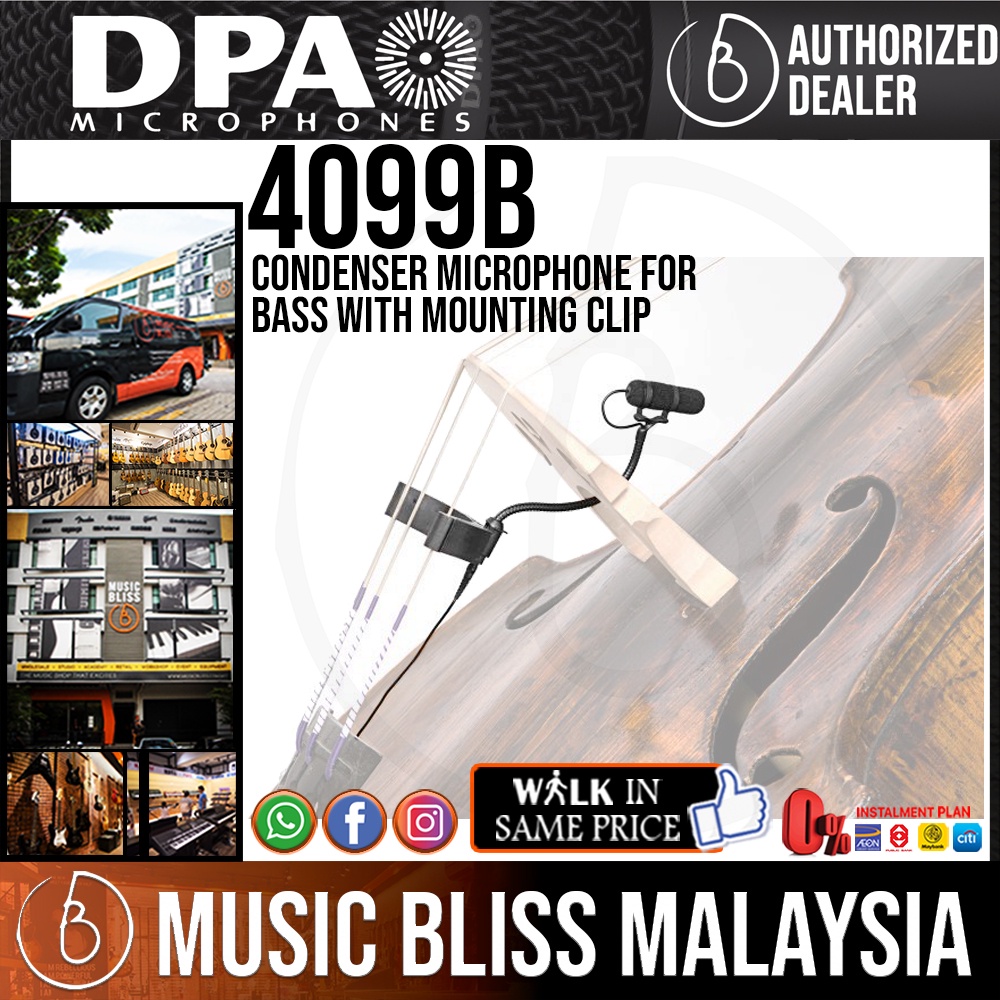 DPA 4099 CORE Instrument Microphone with Bass Mounting Clip (4099B ...