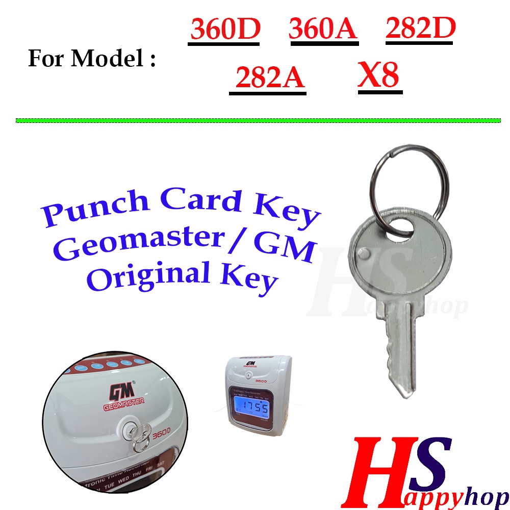 Geomaster Time Recorder Punch Card Key - 360D Kunci Geomaster -GM ...