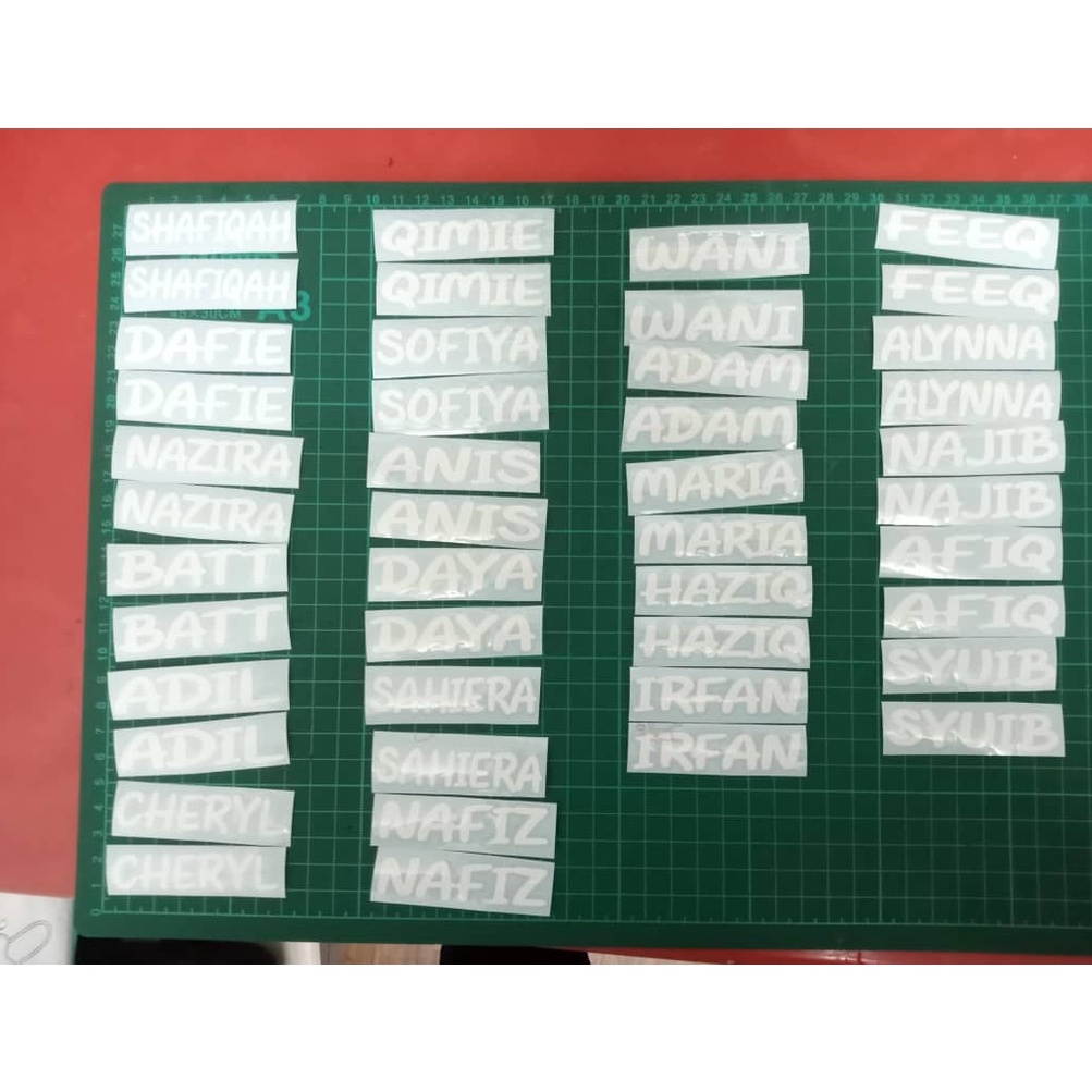 STICKER NAMA SIAP CUTTING | Shopee Malaysia
