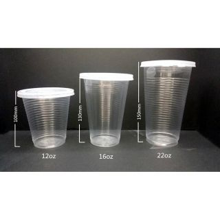 EC 12oz / 16oz PP Cup with flat lid (100pcs+-) READY STOK A12C / A16C ...