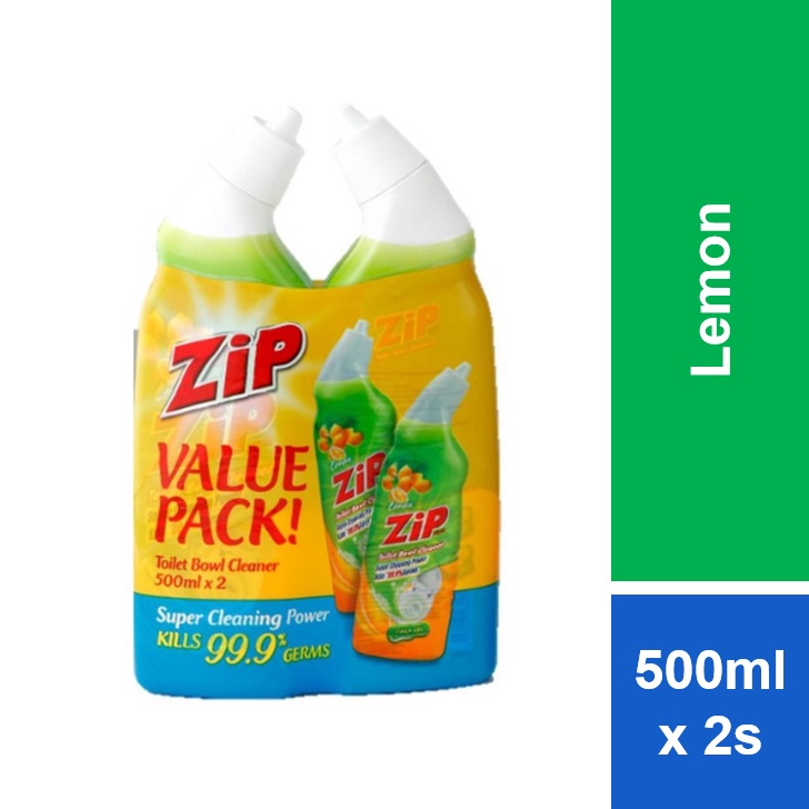 Zip Toilet Bowl Cleaner Twinpack Lemon 500ml x 2s | Shopee Malaysia