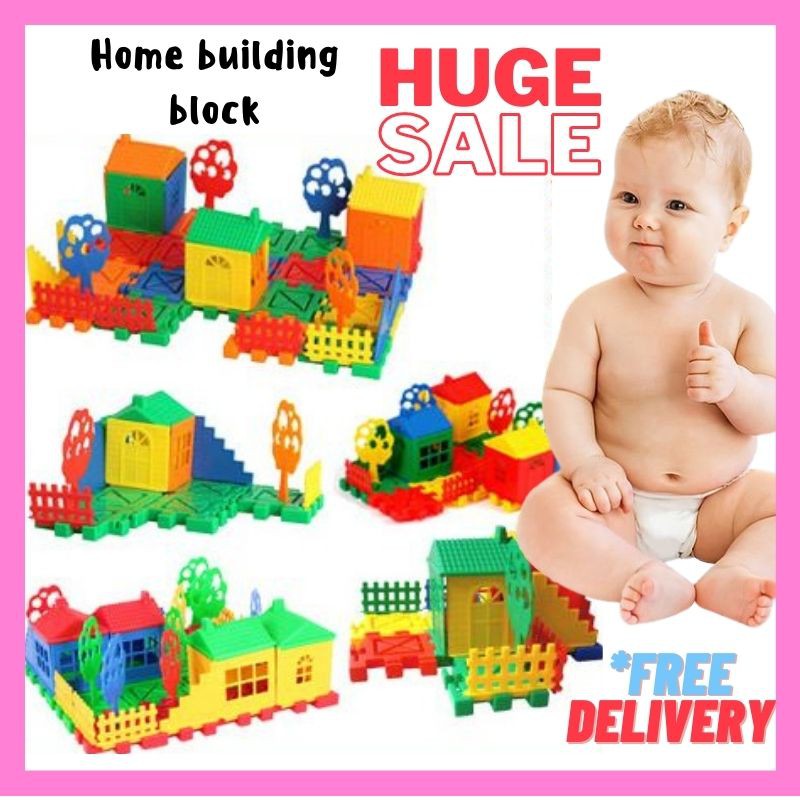 Last Stock Big Size Home Building Block House Design Lego Block ...