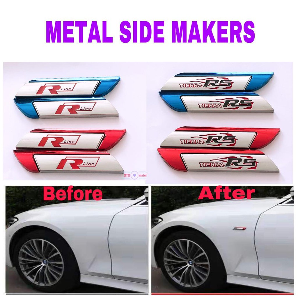 ** NEW STOCK ** 2X RS/ R Line Logo 3D Metal Rear Side Fender Emblem ...