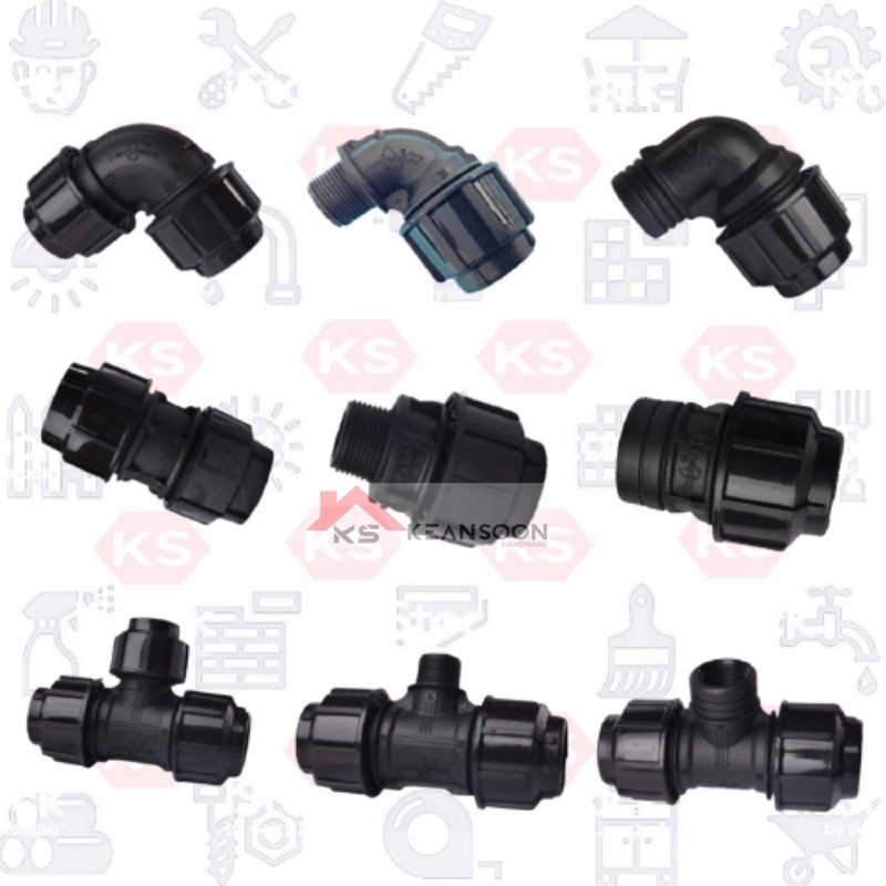 25MM HDPE POLY PIPE FITTINGS EQUAL SOCKET ELBOW | Shopee Malaysia