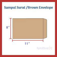 Brown Envelope Sampul Surat Size : 8" x 11" /220mm x 278mm (25"S ...