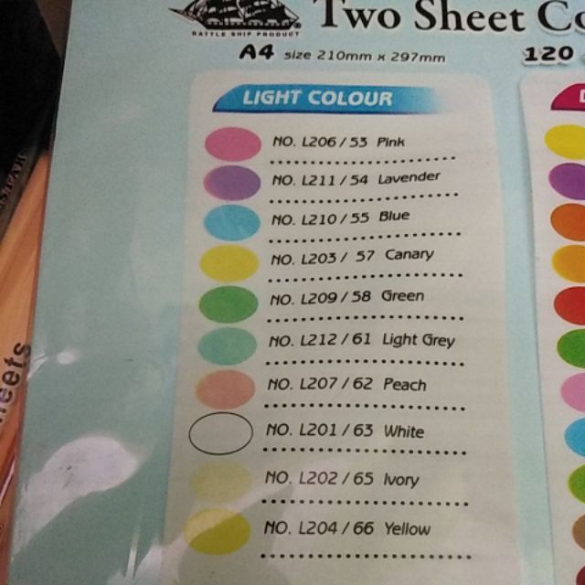 A4 Two Sheet Cards 120gsm 100's ( Light Colour ) | Shopee Malaysia