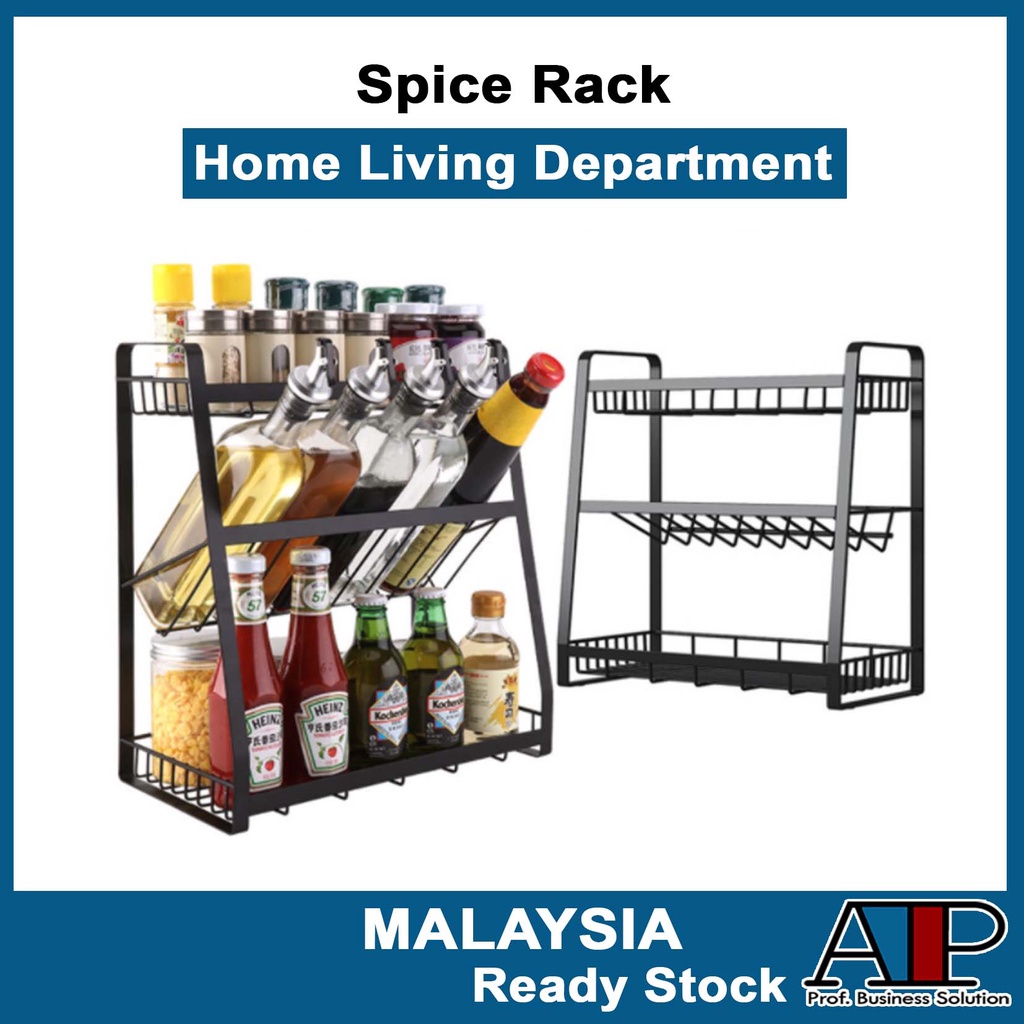 Kitchen Spice Rack Rak Dapur Rak Rempah Stainless Steel Seasoning ...