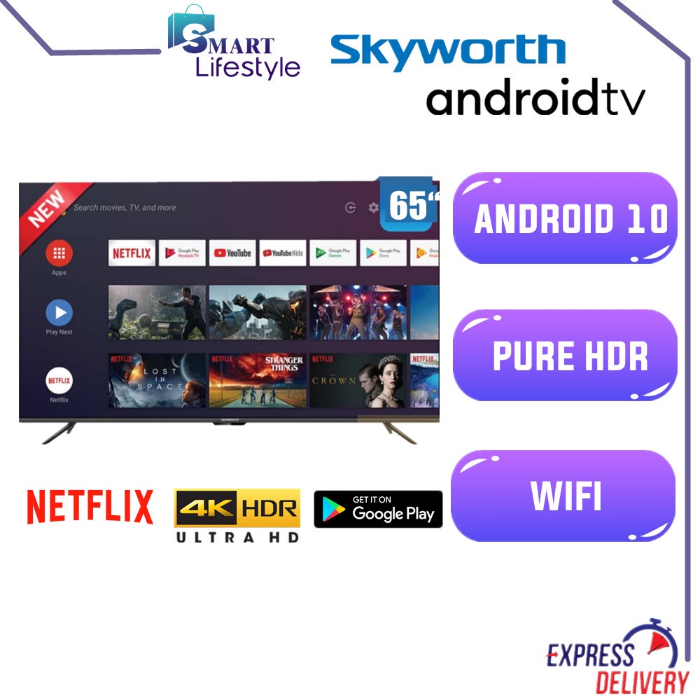 Skyworth 65" 4K UHD Android Smart TV 65SUC6500 | Shopee Malaysia