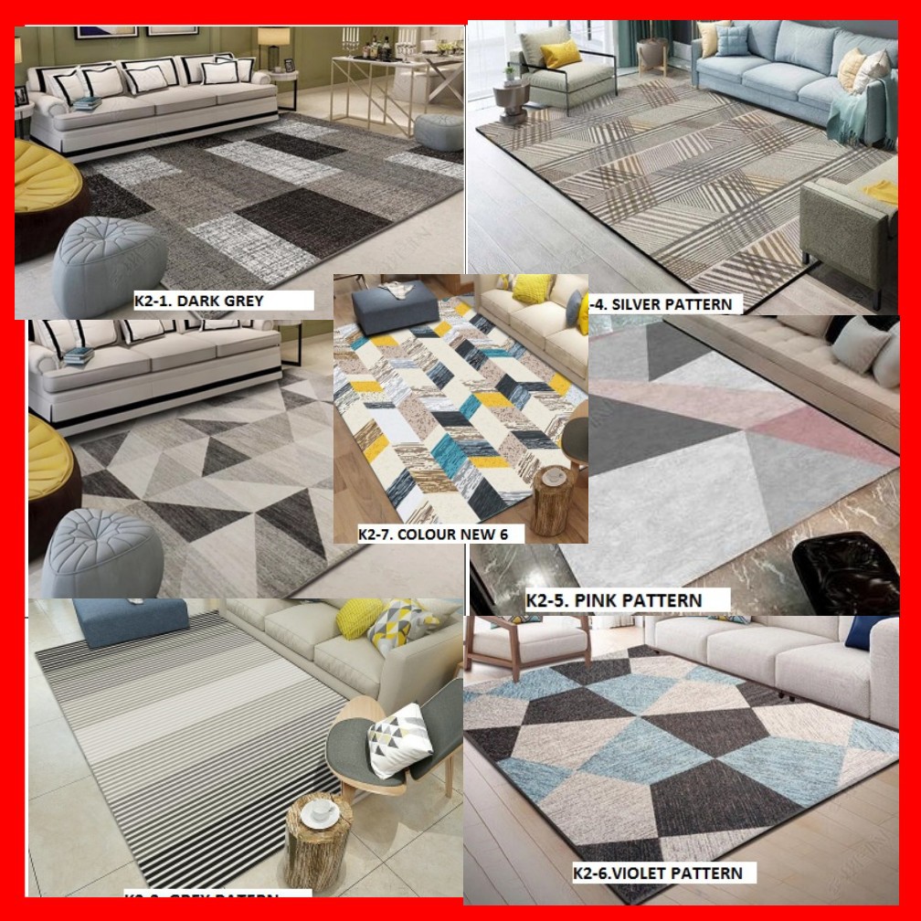 Nordic style simple geometric carpet, karpet , alas lantai | Shopee ...