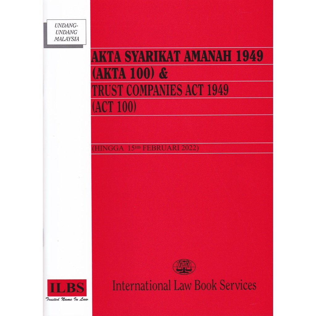 Akta Syarikat Amanah 1949 (Akta 100) & Trust Companies Act 1949 (Act ...