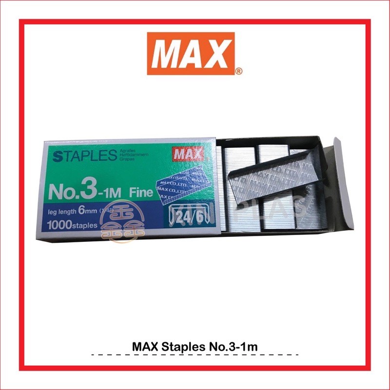 【Original】MAX No.3-1M Staples / Bullet / Dawai Kokot/ Ubat Stapler HD ...