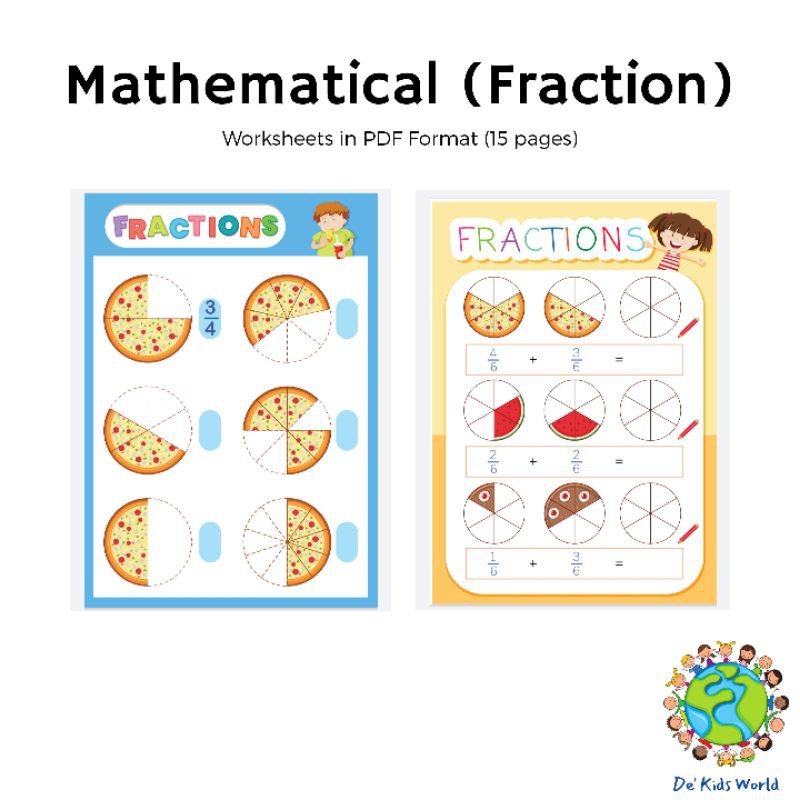 [PRINTABLE] Montessori Mathematical Fraction Worksheet for Preschool ...