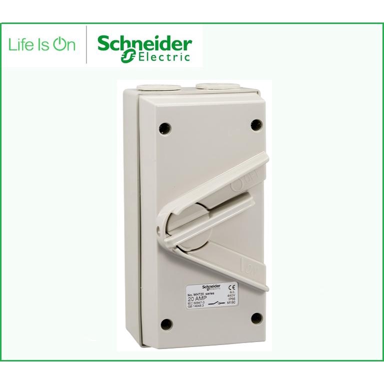 SCHNEIDER KAVACHA WHT20 20A 440V IP66 SURFACE MOUNT TRIPLE POLE ISOLATING SWITCH WEATHERPROOF ...