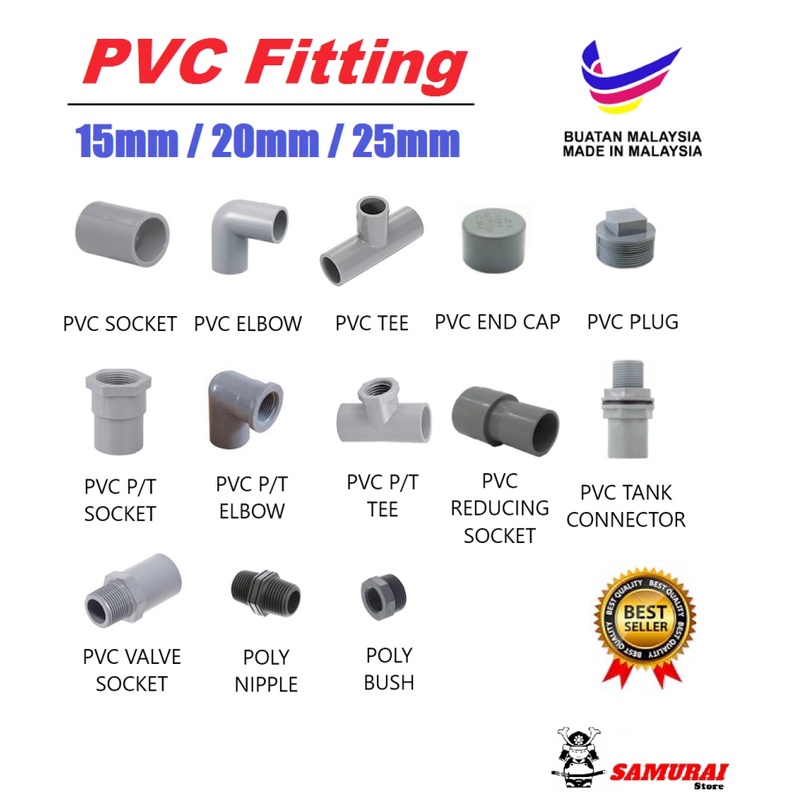 BBB Thick PVC Fitting / PVC Tank Connector / Socket / Elbow / Tee / P/T Socket Elbow / Valve ...