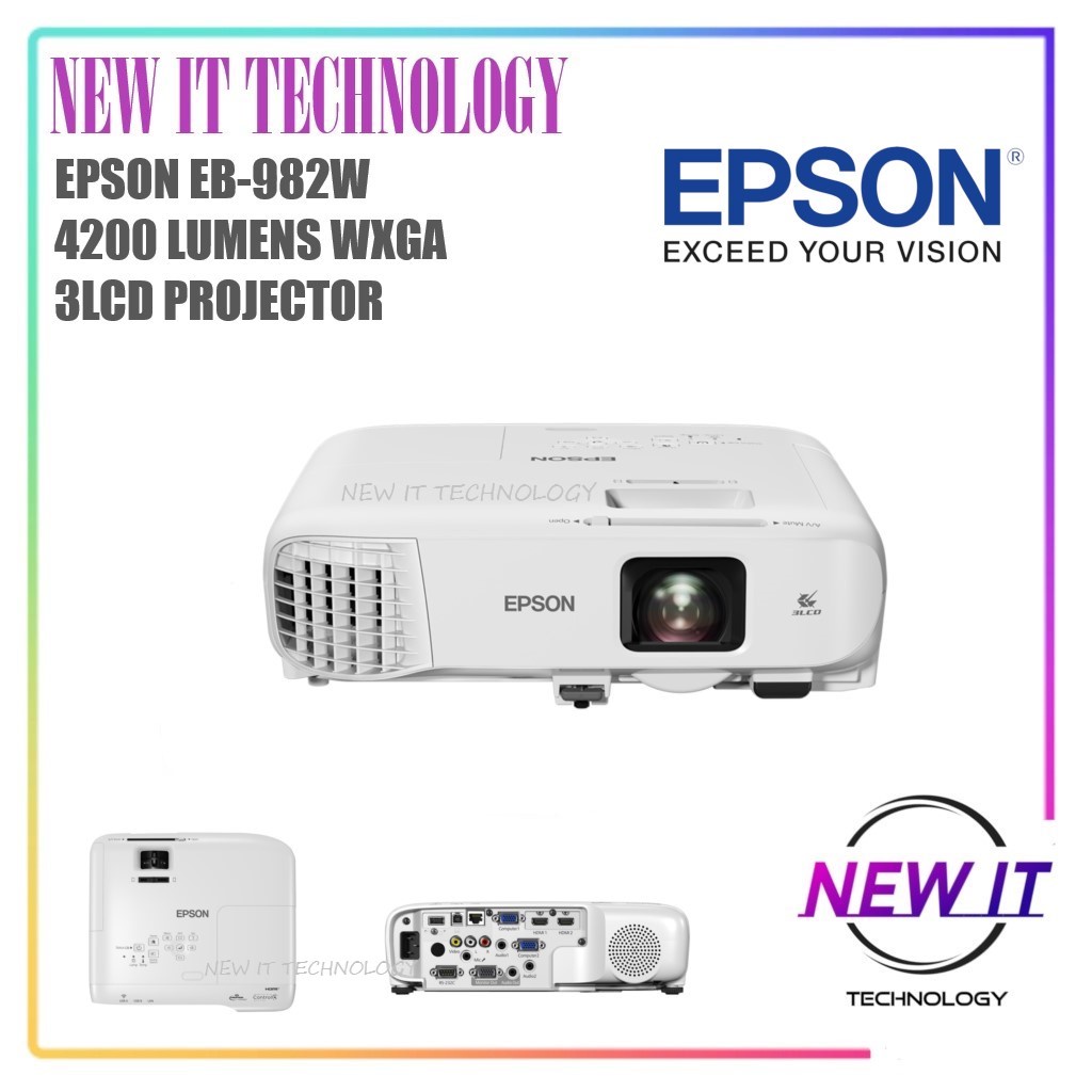Epson EB-982W 3LCD Business Projector (WXGA, 1280 x 800, 4200 lumens ...