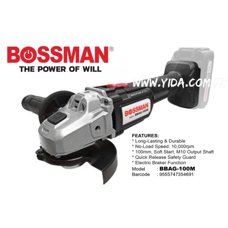 Bossman bbag-100m 20v cordless angle grinder 4" |brushless motor | BeeCost