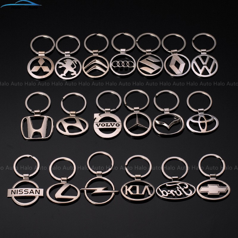 Car Styling Stainless Steel Metal Car Logo Keychain 3D Keychain Keyring ...
