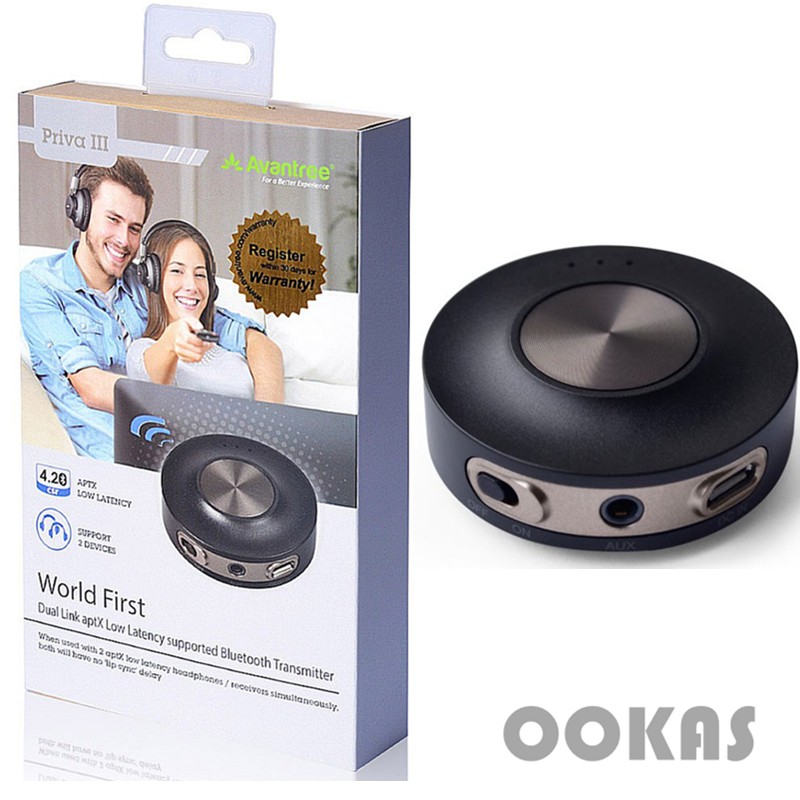 Avantree PRIVA III Multipoint aptX Bluetooth Transmitter Low Latency ...