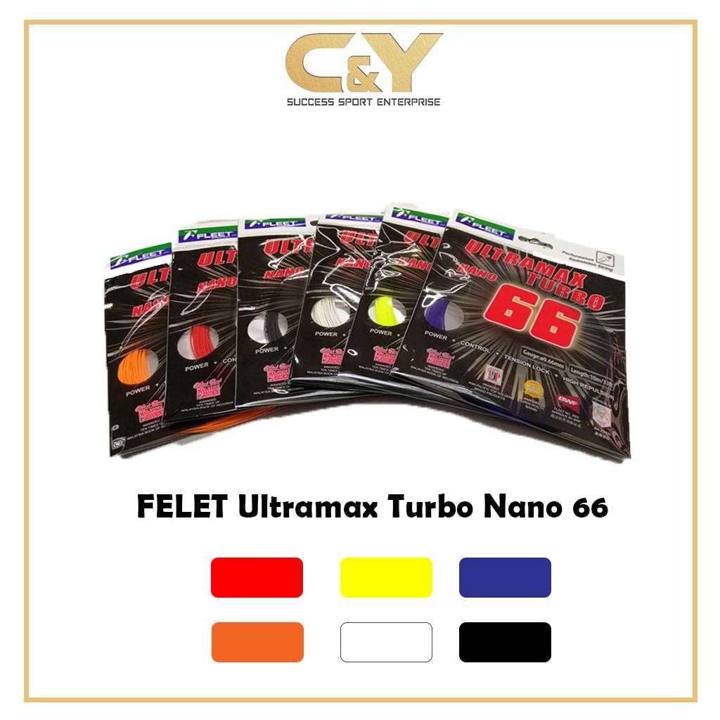 Felet BADMINTON RACKET STRING ULTRAMAX TURBO NANO 66(100% ORIGINAL ...
