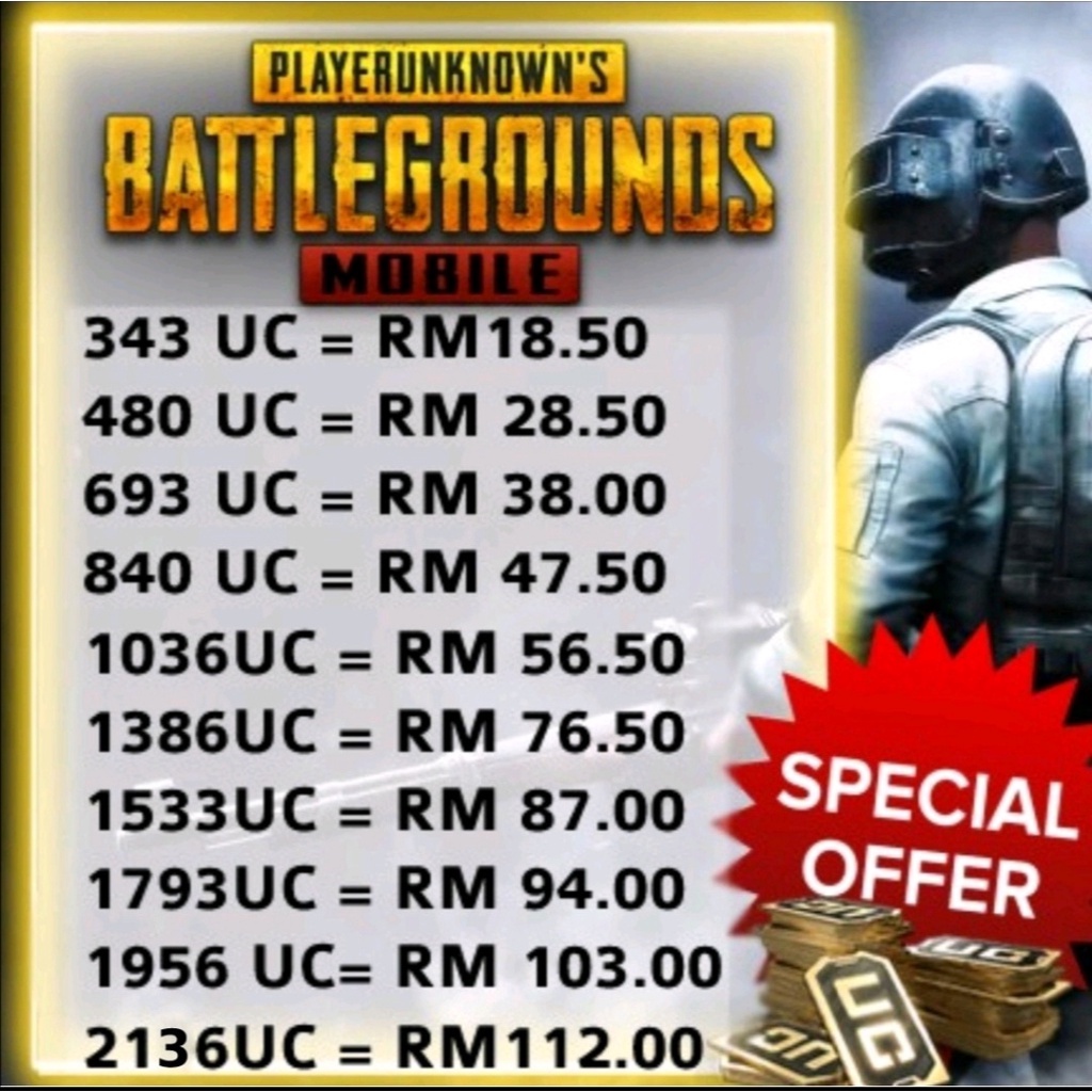 PUBG UC MOBILE MY OFFER | Shopee Malaysia