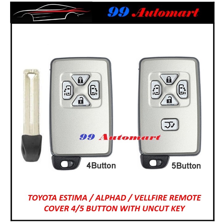 TOYOTA ESTIMA / ALPHARD / VELLFIRE REMOTE SMART KEY CASING 4 / 5 BUTTON ...