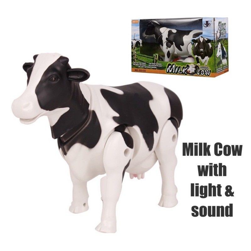 Electronic Cow Toy Simulation Milk Cow Figure Model Creative Toy For ...