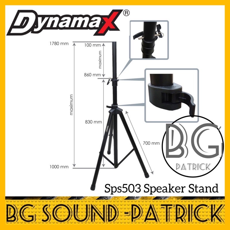 DYNAMAX 12"-15" Speaker Stand without Bracket - SRAZDX-SPS503 / SPS-503 / SPS503 | Shopee Malaysia