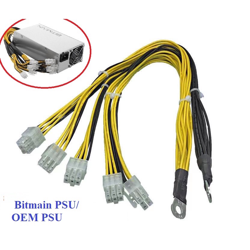 [NEW] Bitmain / OEM Antminer PSU Power Supply 6 pin Replacement Cable ...