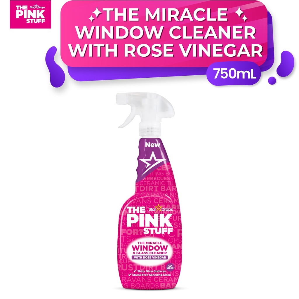 The Pink Stuff The Miracle Window Cleaner with Rose Vinegar(750ml ...