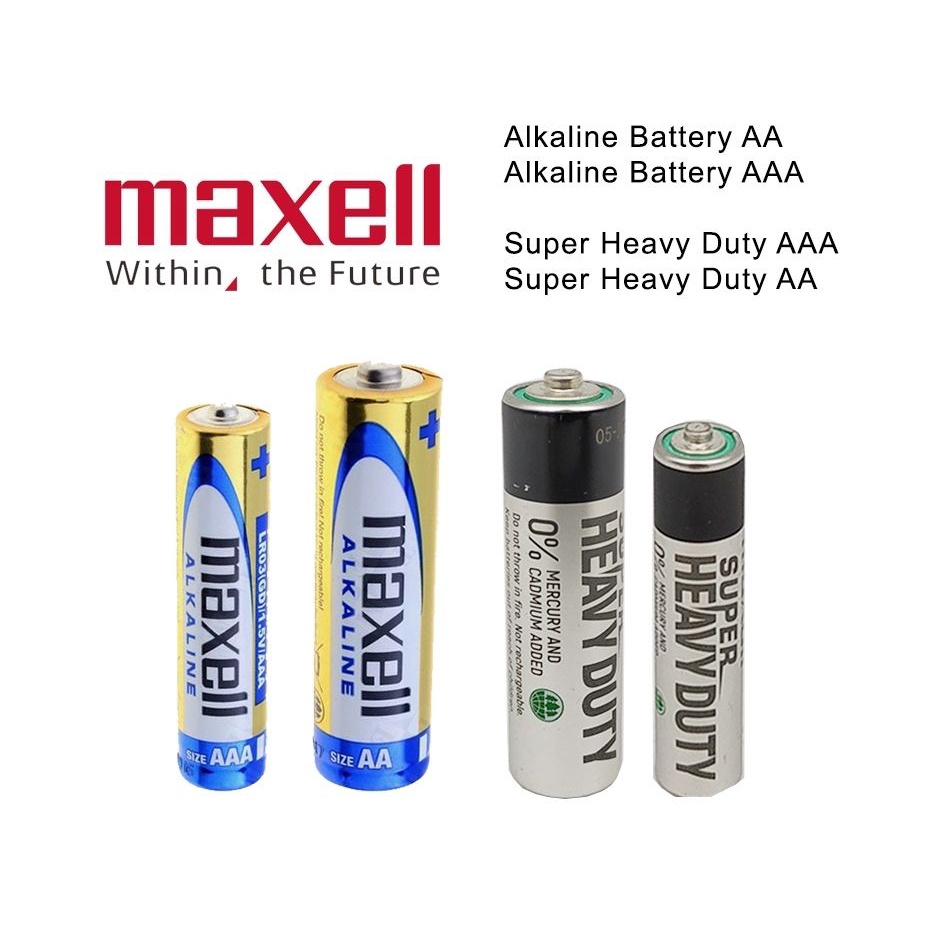 Maxell Super Heavy Duty AA & AAA Battery [4Pcs] / Maxell Alkaline ...