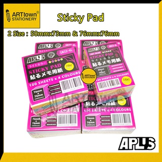 Aplus Sticky Pad 4 Light Colour 100 sheet (Ready Stock) | Shopee Malaysia