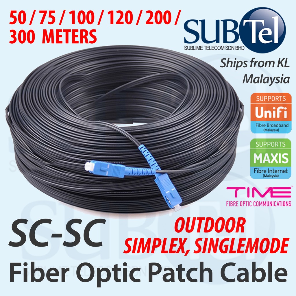 SC-SC Armored Fiber Drop Cable Single Mode Patch Cord 9/125 Optical ...
