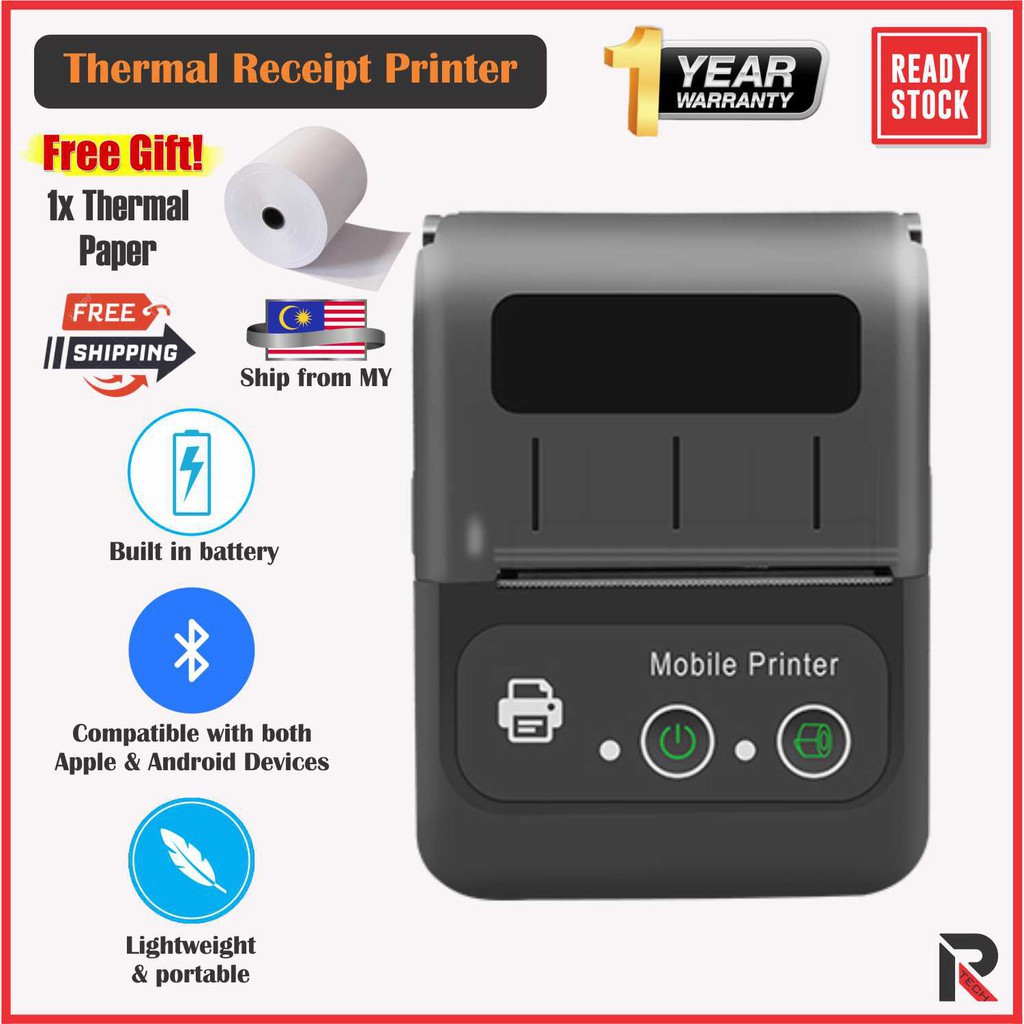 J/X 58mm Wireless Thermal Printer Built-in battery SRS Topup Restaurant ...