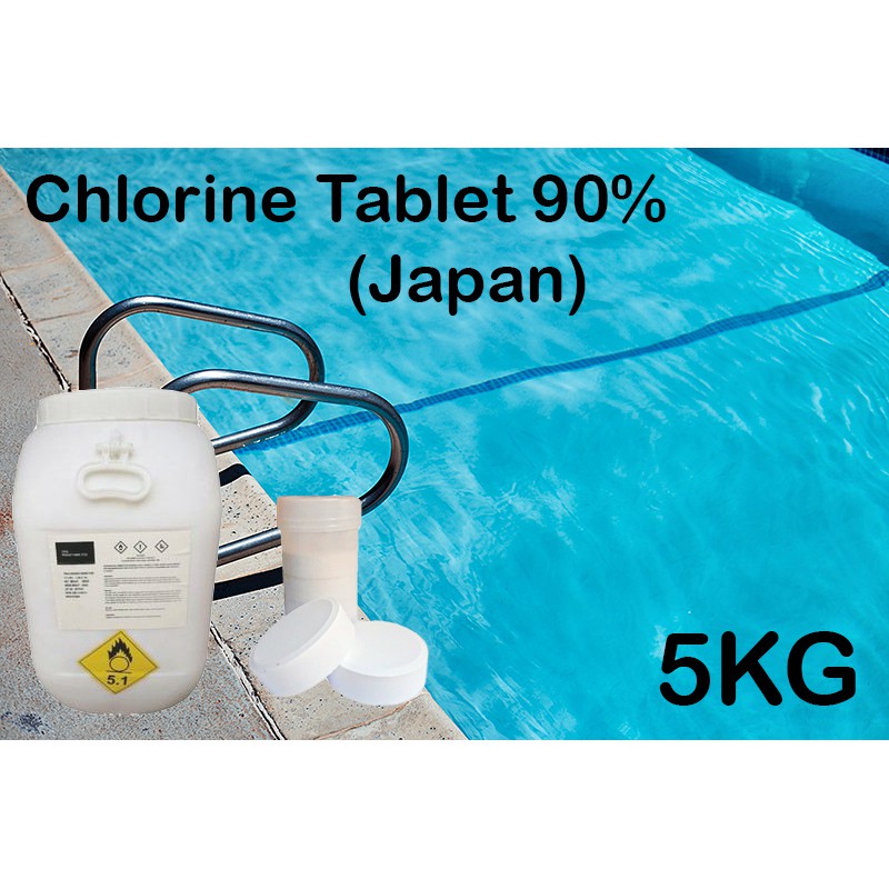 5KG T90 CHLORINE TABLET 90% HI-CHLON for swimming pool/ Tablet Klorin ...