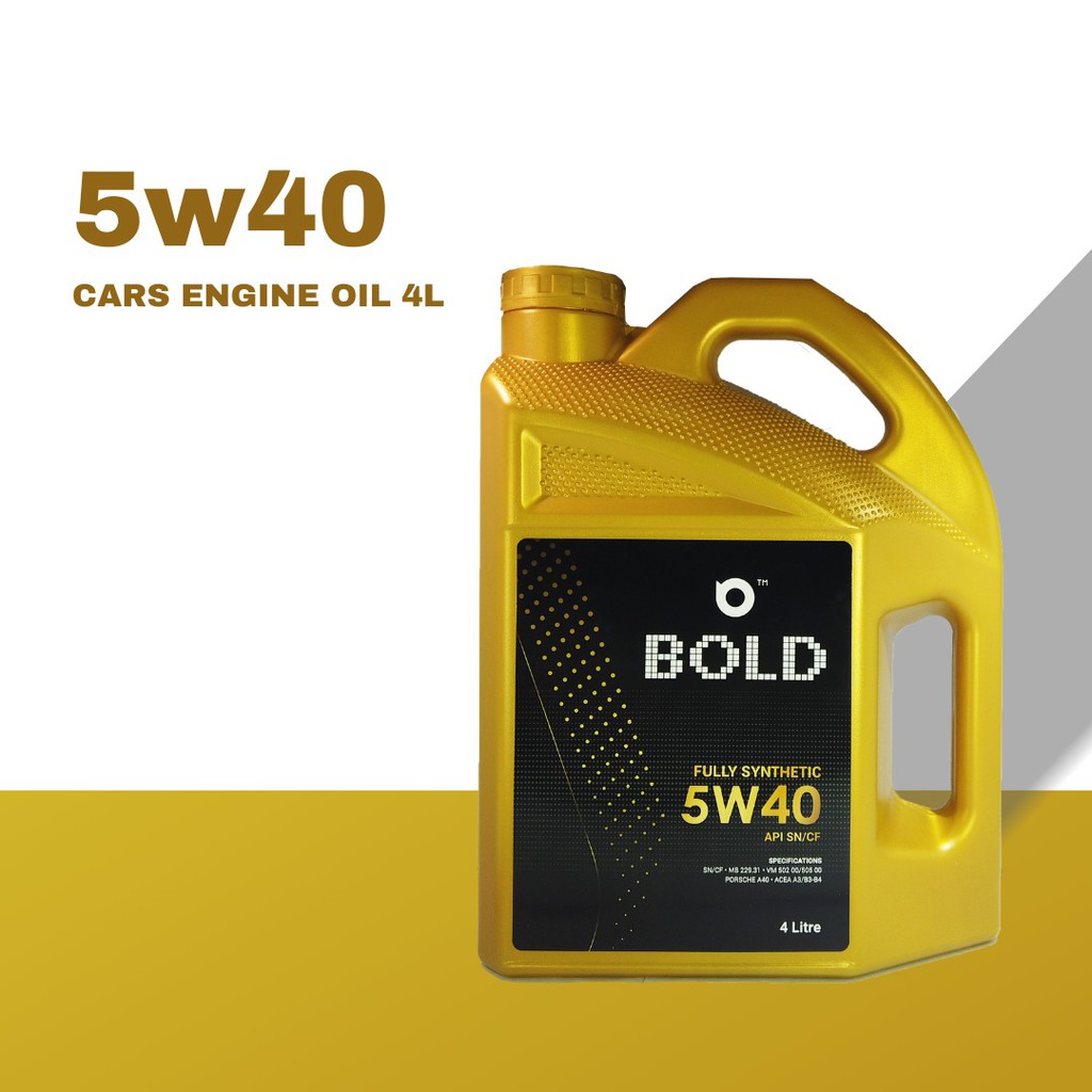 Bold 5w40 4L Fully Synthetic SN Engine Oil Car Lubricant 5w-40 4Litre ...